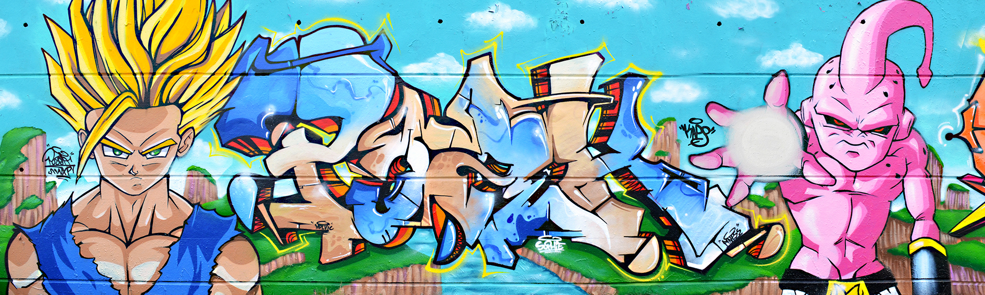 Un Fresque graffiti DBZ de plus de 30m de long à toulouse